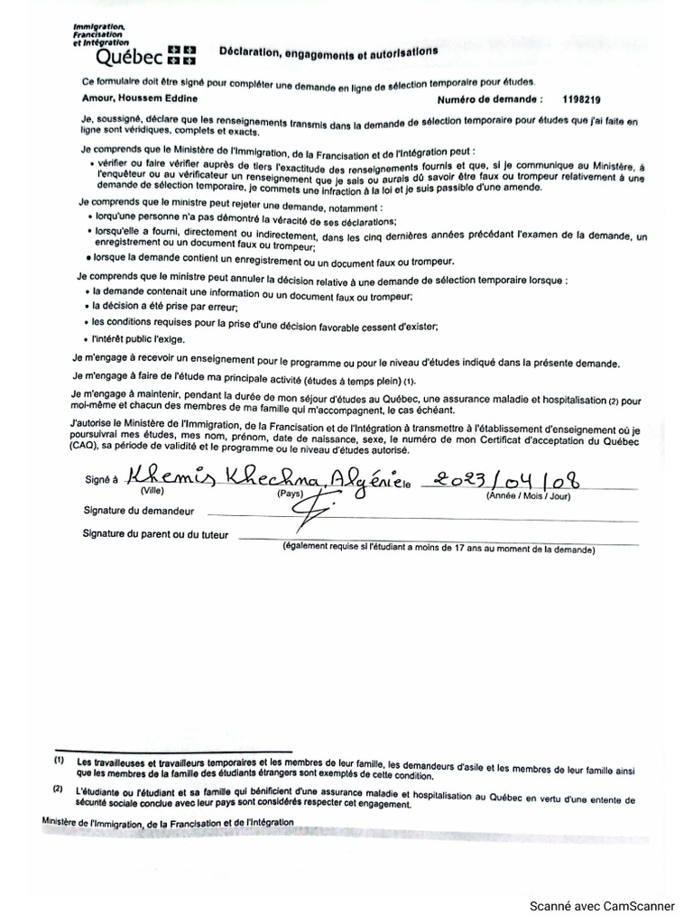 Déclaration Et Engagement | PDF