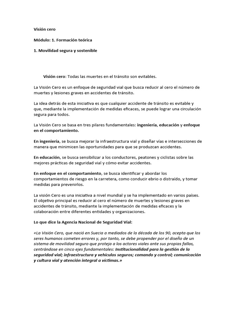 Visión Cero: Seguridad Vial y Prevención | PDF | Tecnología
