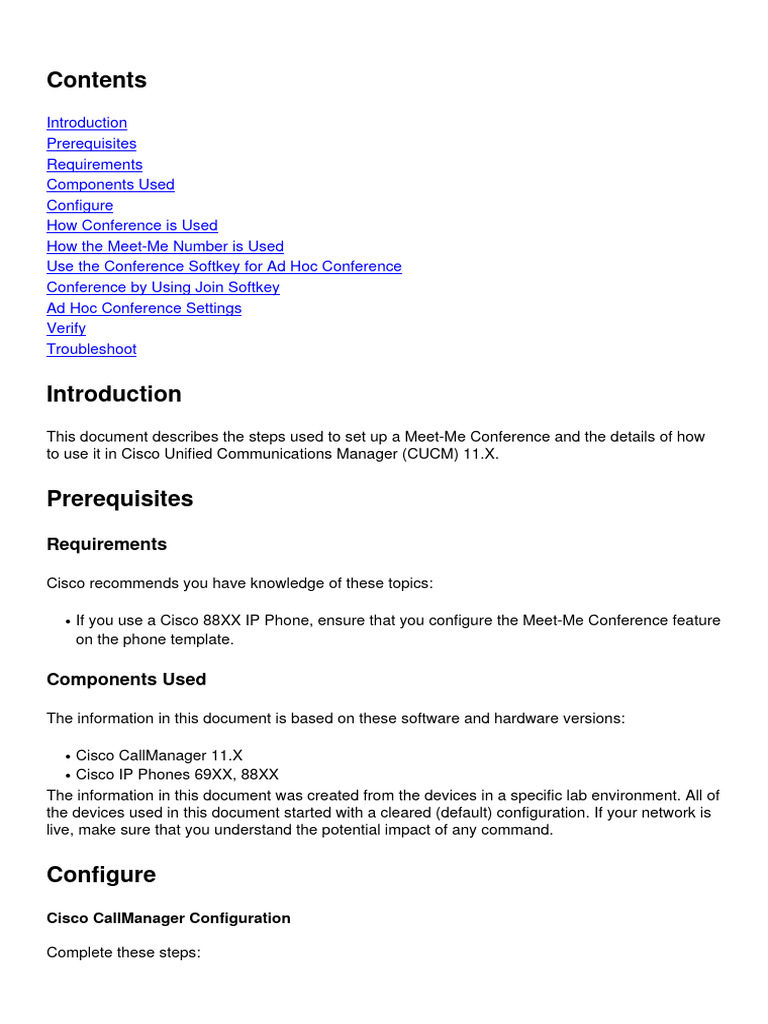 200598-How-to-Configure-the-Meet-Me-Conference | PDF | Wireless Ad Hoc ...