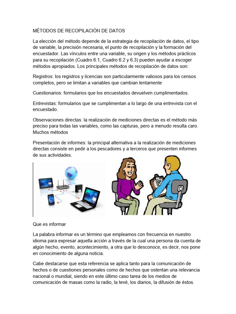 Métodos de Recopilación de Datos | PDF