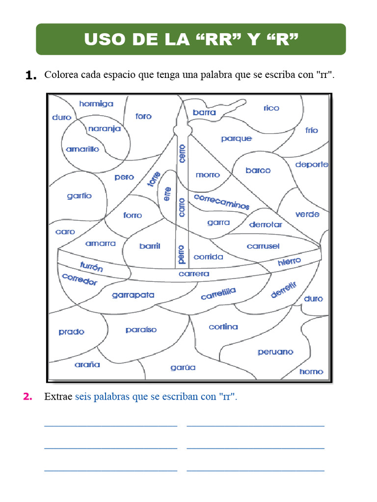 Uso de R-y-RR - 2do Grado Primaria | PDF