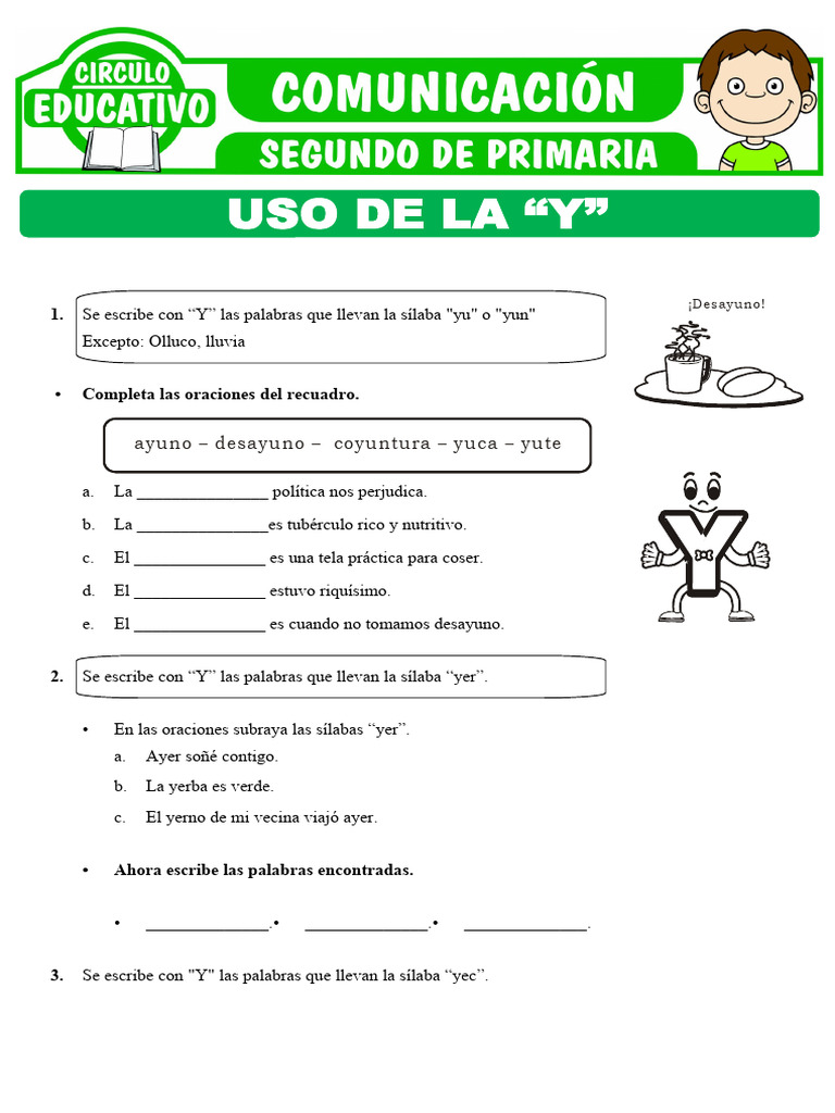 Uso de la "Y" en 2do grado | PDF | Hogar, jardinería y bricolaje