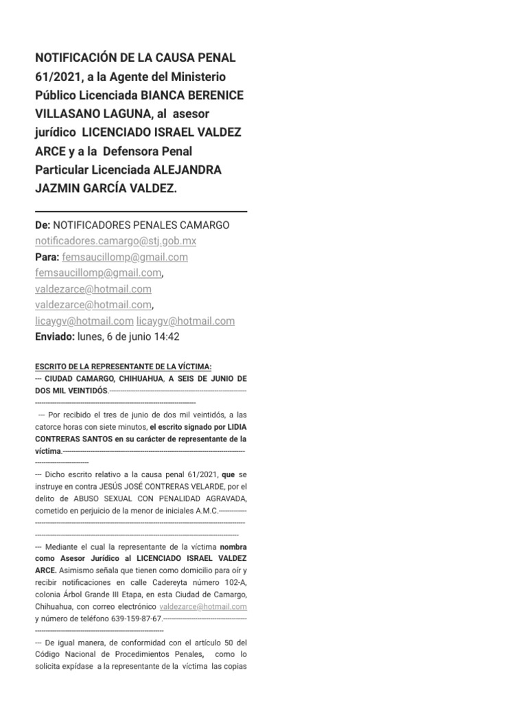 Documento de Outlook | PDF | Sentencia (ley) | Juez