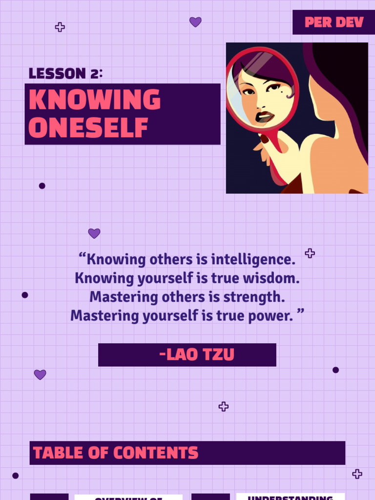 LESSON 2 - KNOWING ONESELF | PDF | Self Awareness | Adolescence