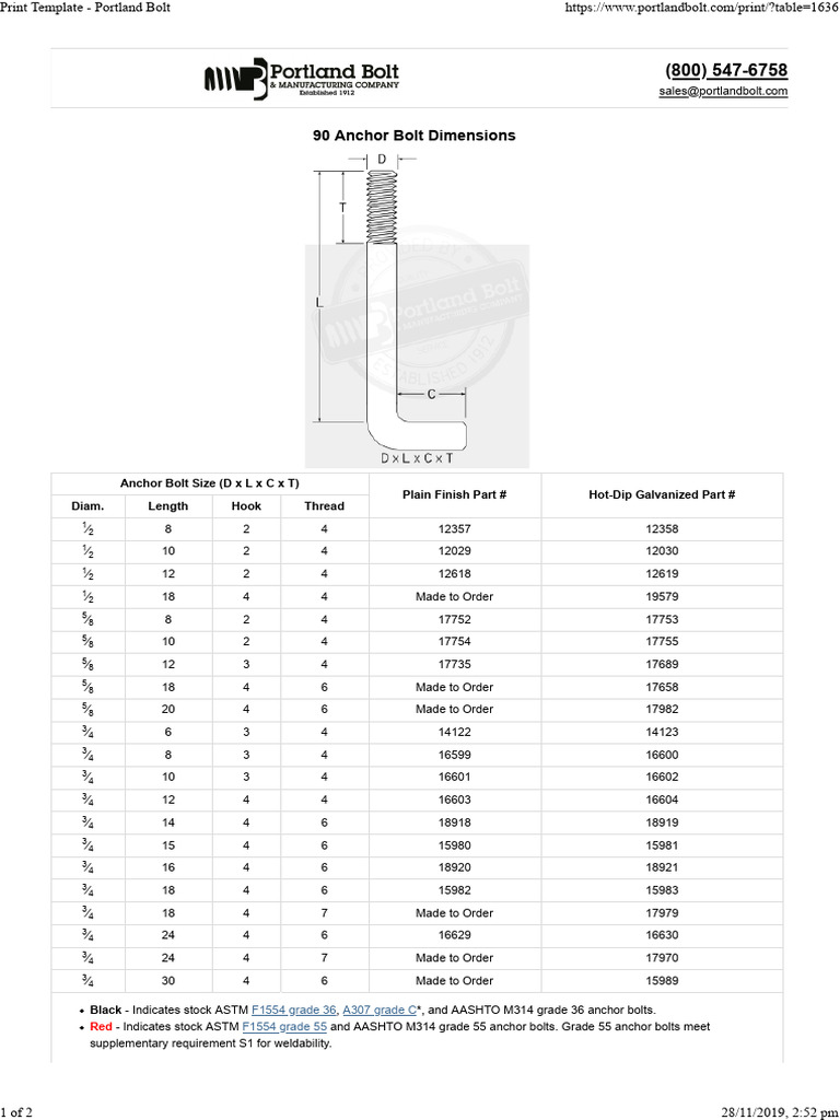 90° Anchor Bolt | Download Free PDF | Screw | Building Engineering