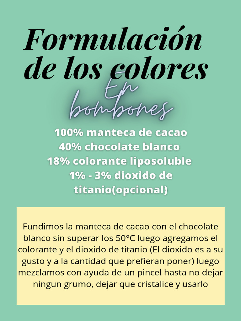 Formulación de Los Colores | PDF