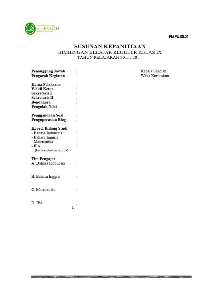 Laporan Bimbingan Belajar | PDF