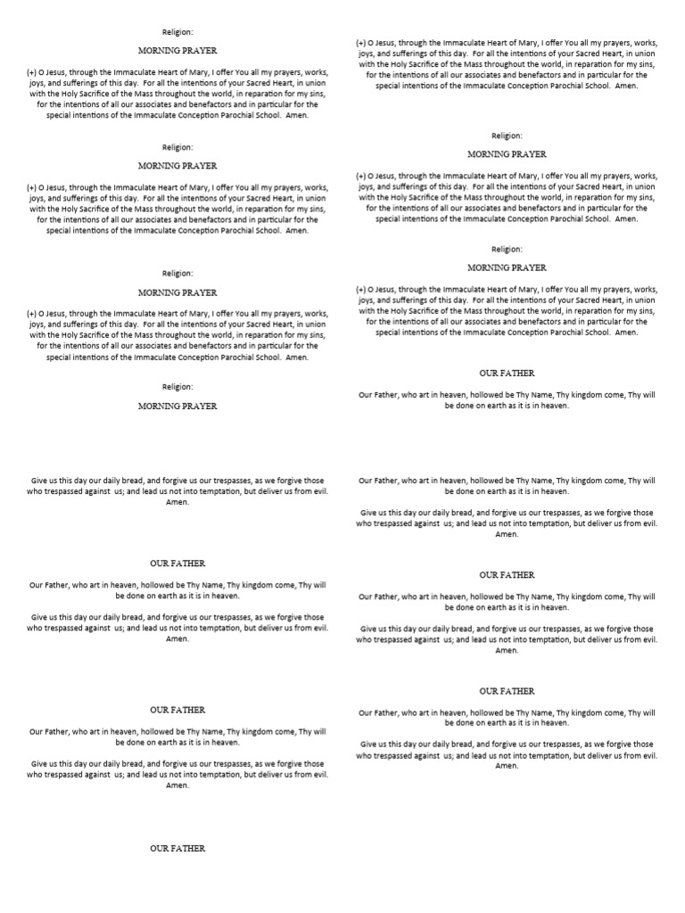 Basic Prayers | PDF | Lord's Prayer | Christian Belief And Doctrine