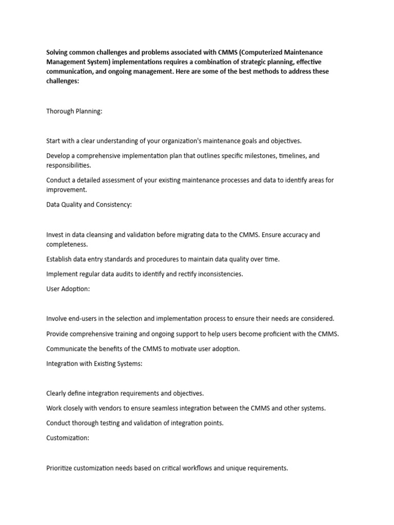 Solving Common Challenges and Problems Associated With CMMS | PDF | Computer Security | Security