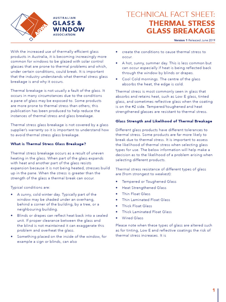 Understanding Thermal Stress Glass Breakage | PDF | Glasses | Materials