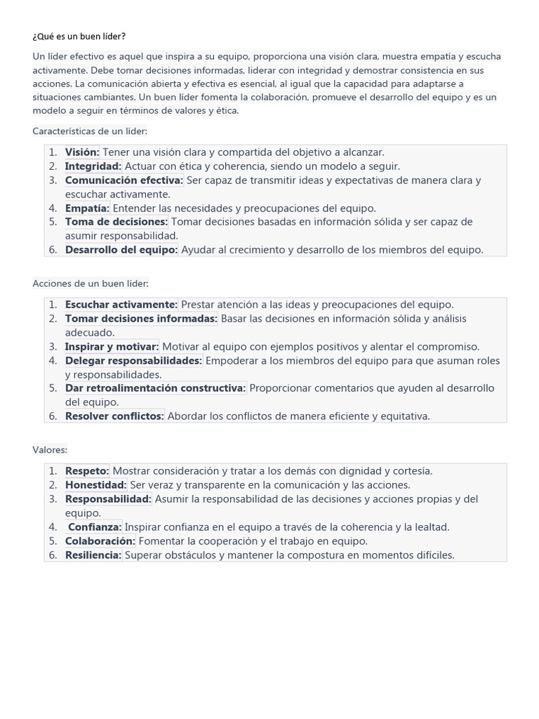 Qué Es Un Buen Líder | PDF | Crecimiento personal y profesional