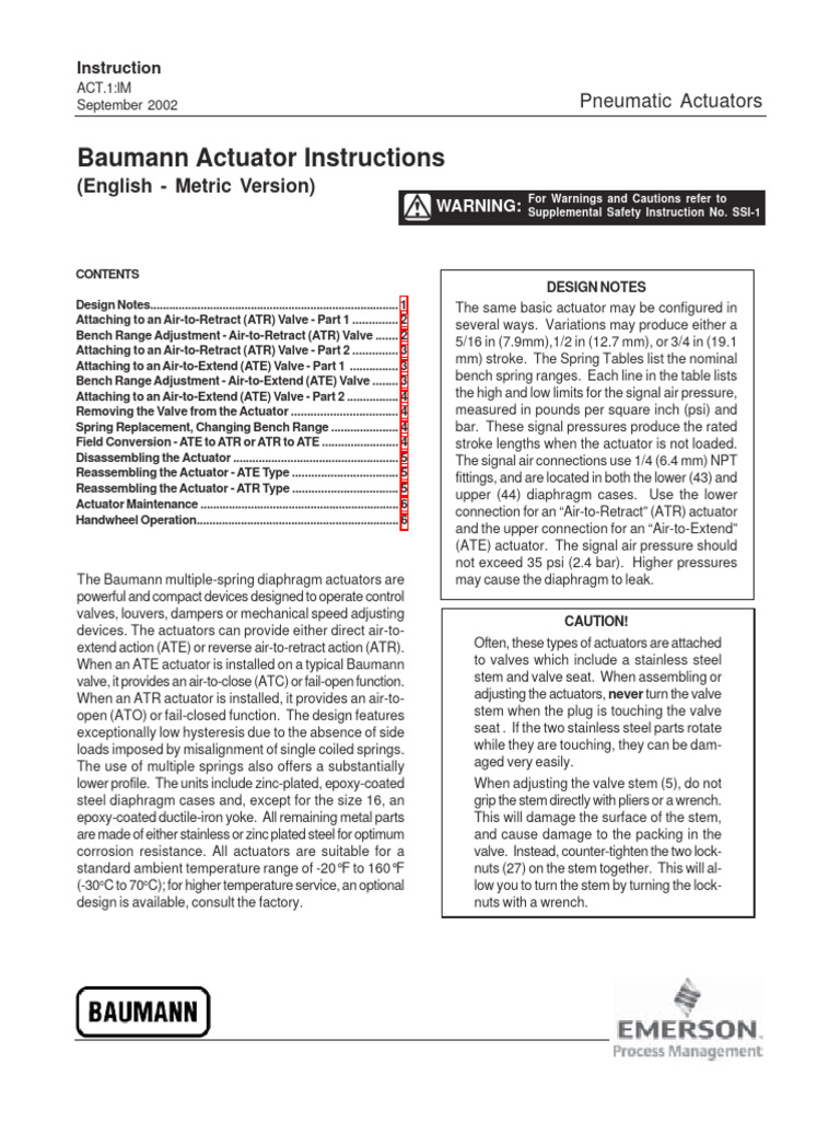 Actuador Baumann | PDF | Valve | Actuator