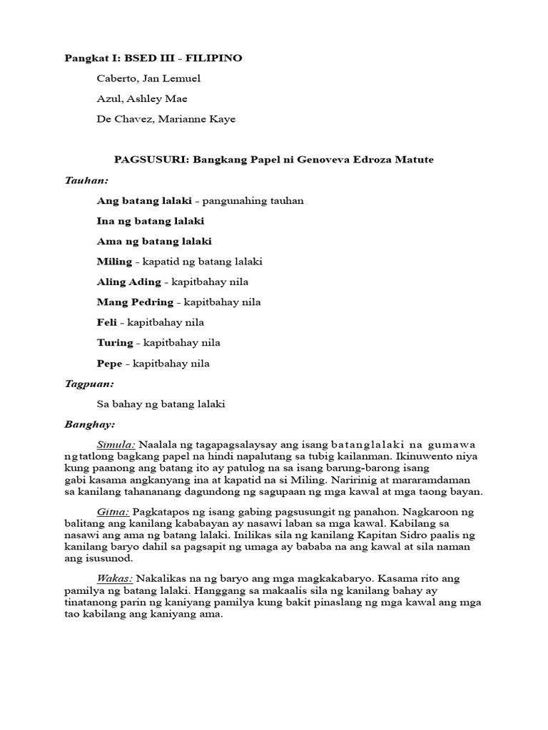 Bangkang Papel | PDF