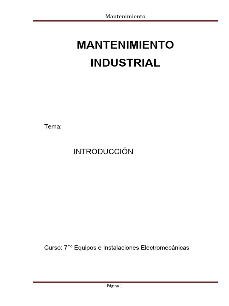 Mantenimiento Industrial: Conceptos y Costos | PDF | Acero | Planificación