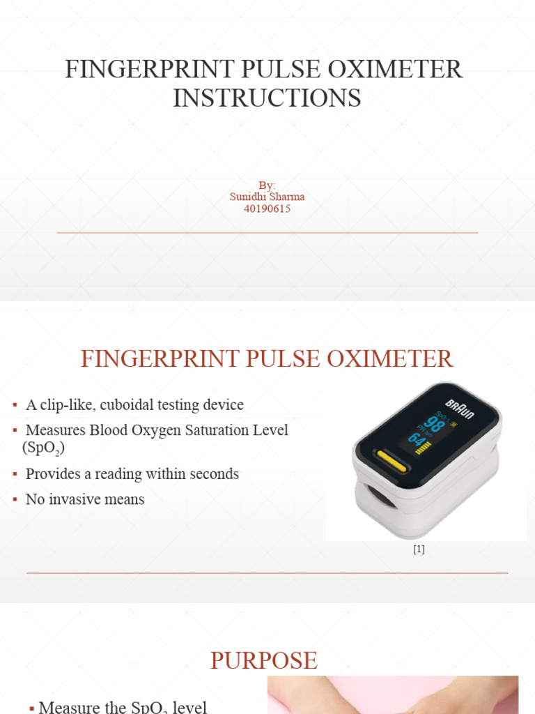 Fingerprint Pulse Oximeter | PDF