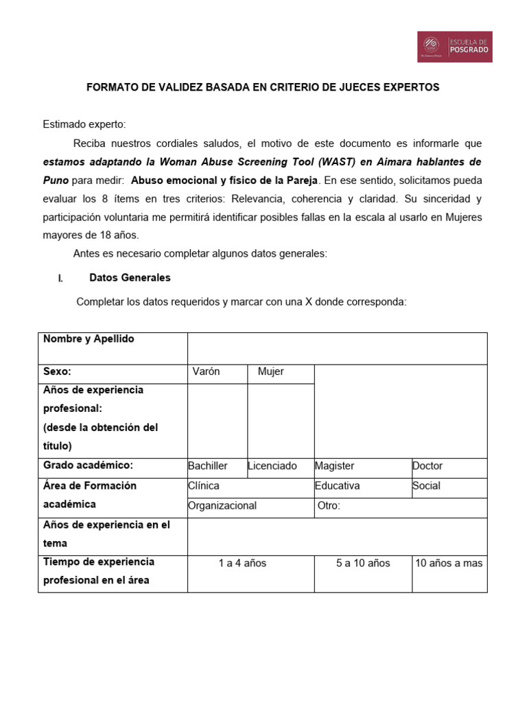 Evaluación de la WAST en Aimara | PDF | Cuestionario