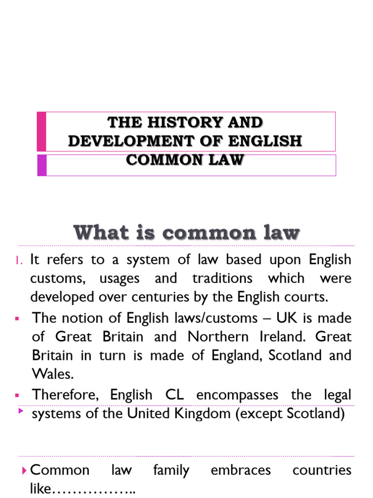History and Development of English Law | PDF | Equity (Law) | Precedent