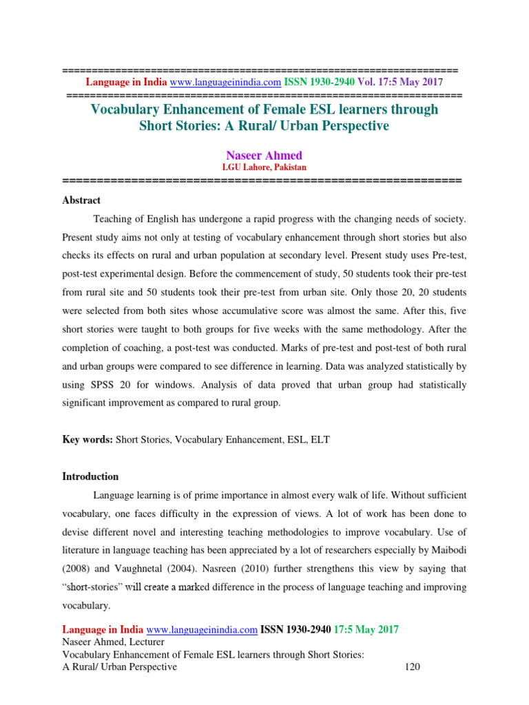 Naseer Vocabulary Short Stories PDF | PDF | English As A Second Or ...
