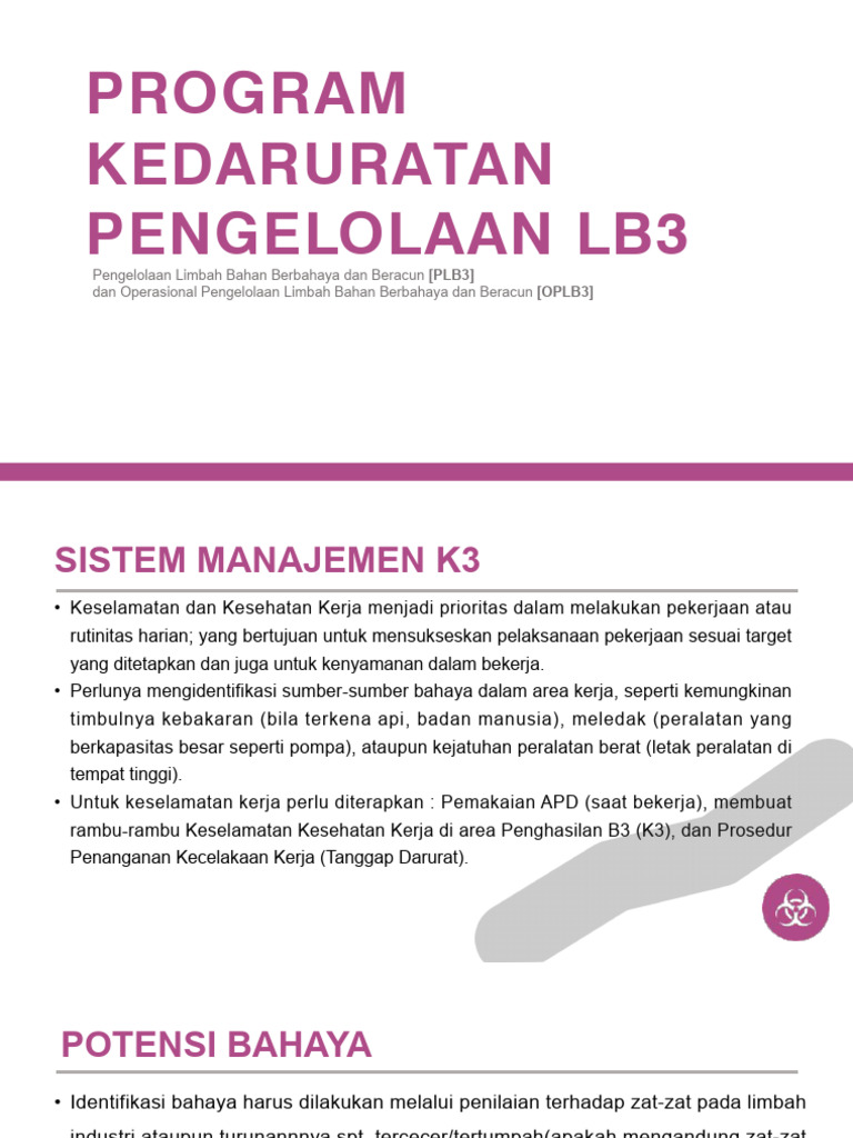 Materi 8 Program Kedaruratan Limbah B3 (R) | PDF