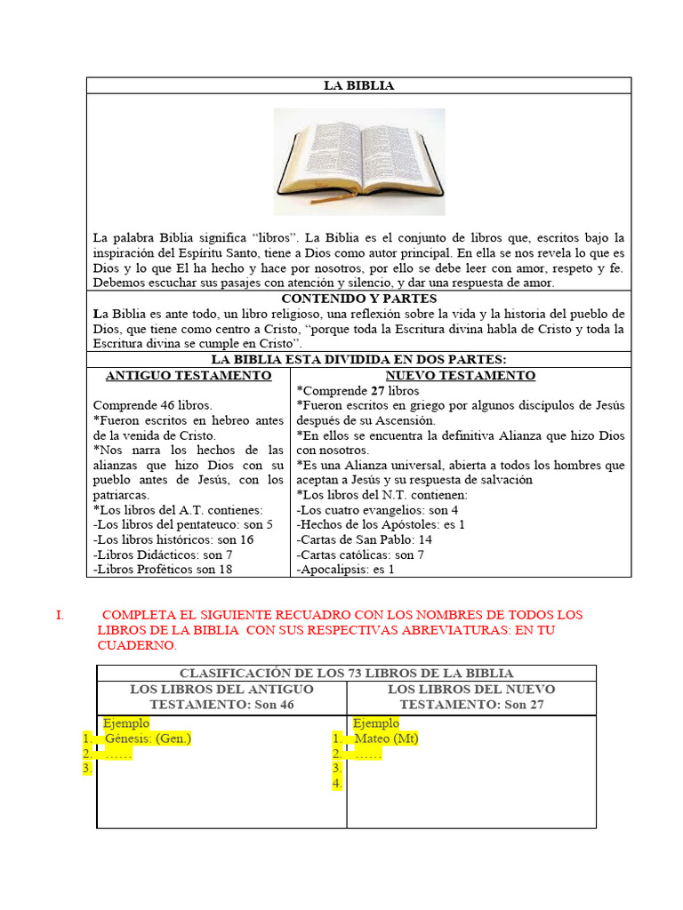 Tema 1 La Biblia | Descargar gratis PDF | Biblia | Jesús