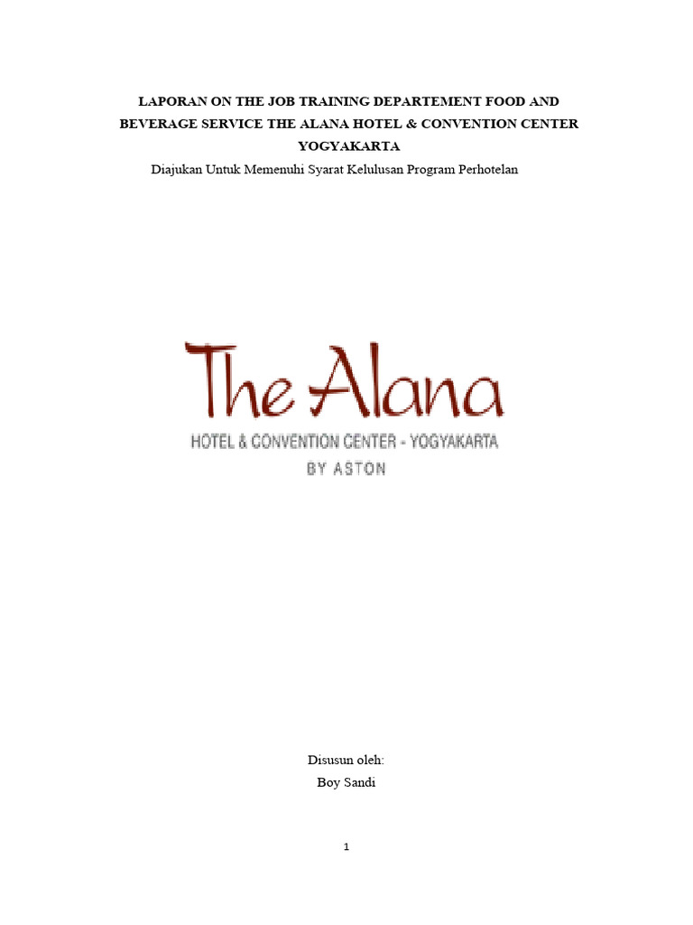 Laporan Ojt The Alana Prima Boy Sandi | PDF
