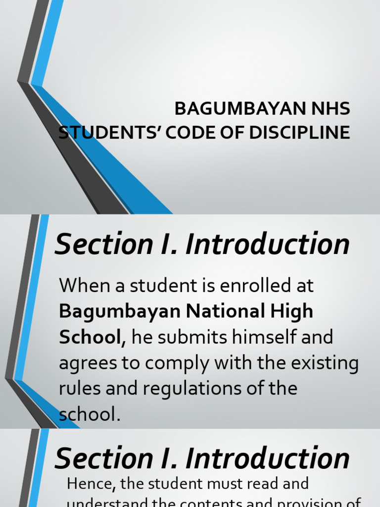 BAGUMBAYAN NHS Code of Conduct | PDF | Crimes | Crime & Violence