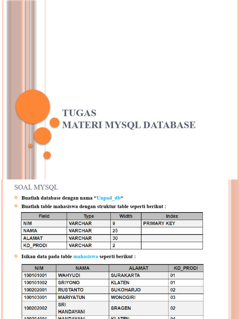 Tugas Materi MYSQL Database | PDF
