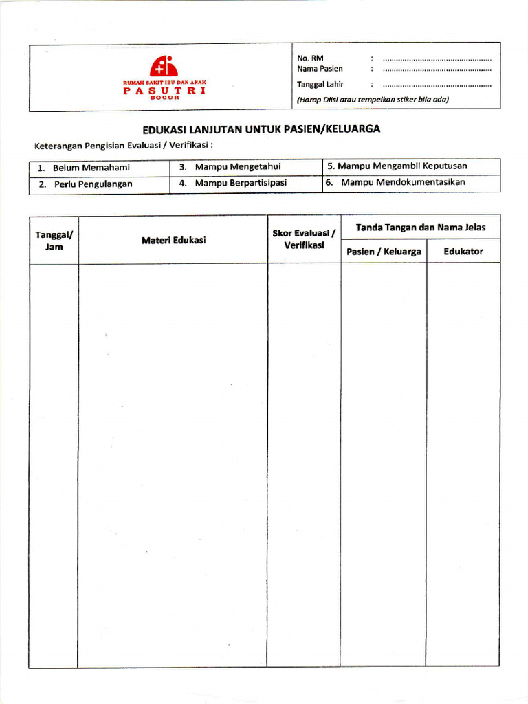 Form Edukasi Lanjutan | PDF