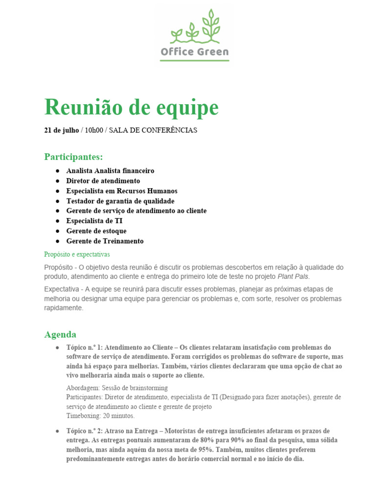 Activity Template - Plan A Meeting and Inform The Team | Download ...