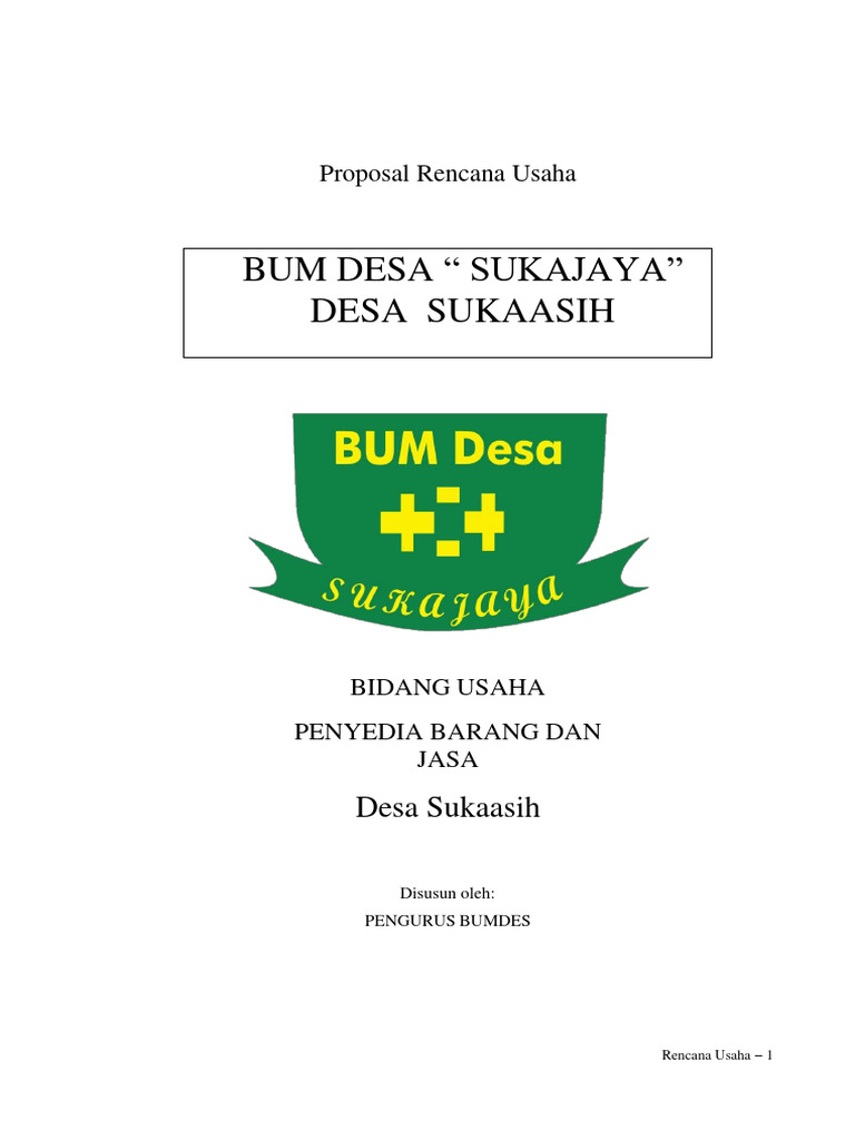 PROPOSAL BUM Desa | PDF | Bisnis