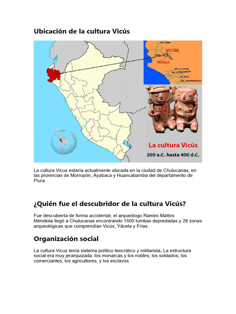 Ubicación de La Cultura Vicús | PDF