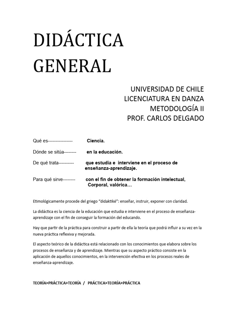 Didáctica General | PDF | Aprendizaje | Maestros