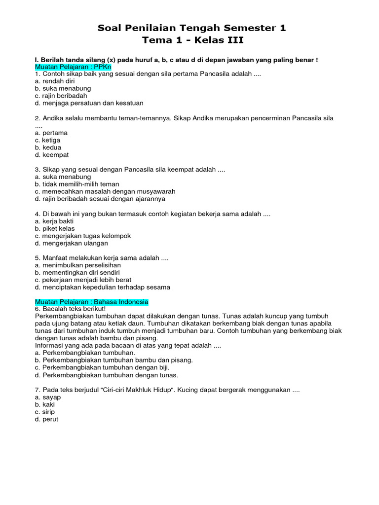 Kelas 3 Tema 2 | PDF | Griya & Taman