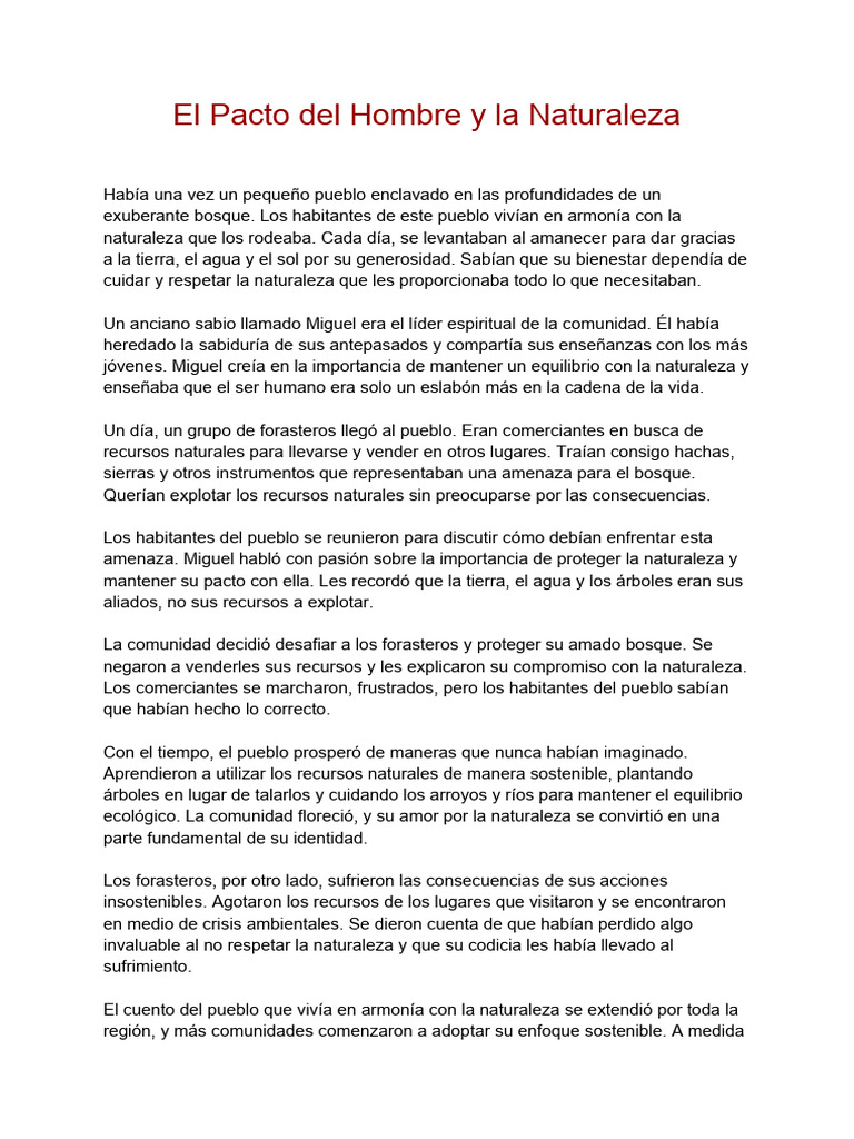 El Pacto del Hombre y la Naturaleza | PDF | Sustentabilidad | Naturaleza