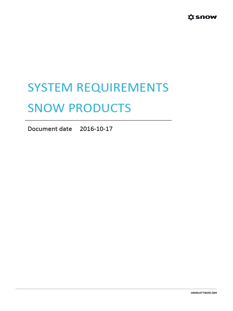 Snow Systemrequirements 161017 | PDF | Microsoft Windows | Microsoft ...