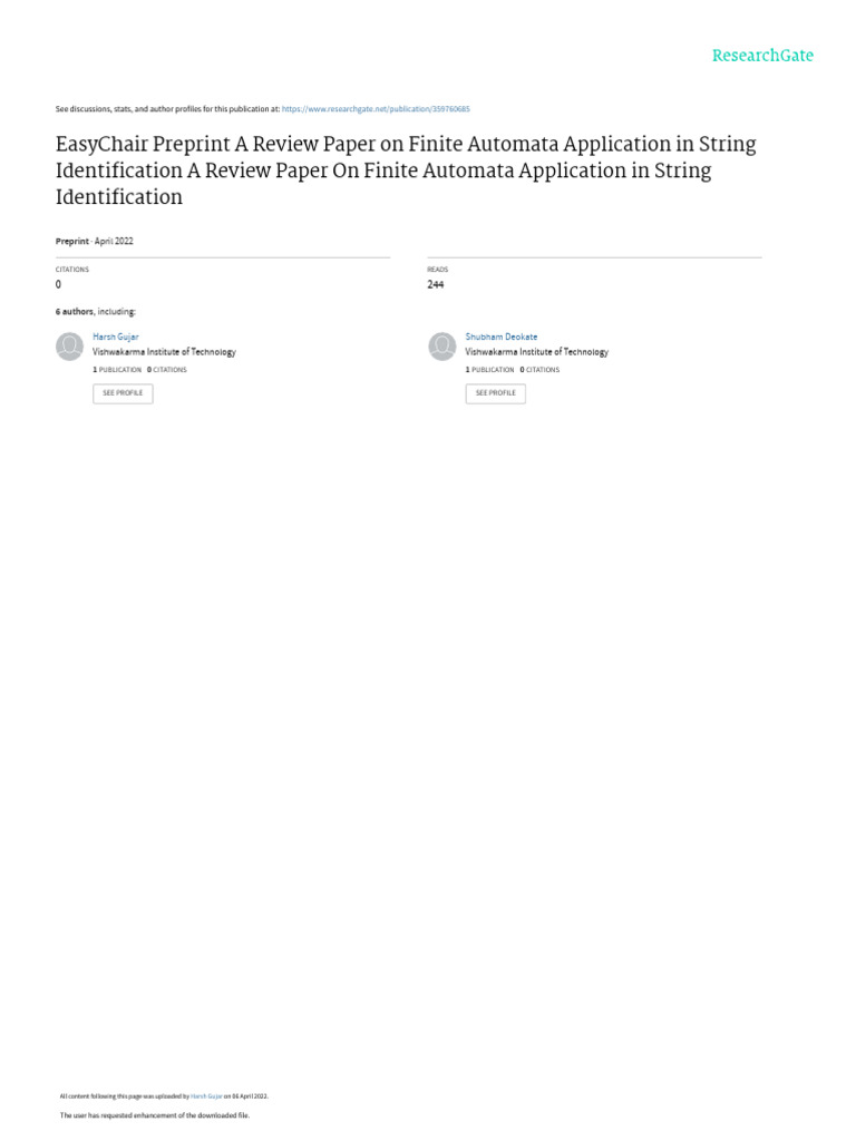 EasyChair Preprint 7691 | PDF | Computer Science | Theory Of Computation