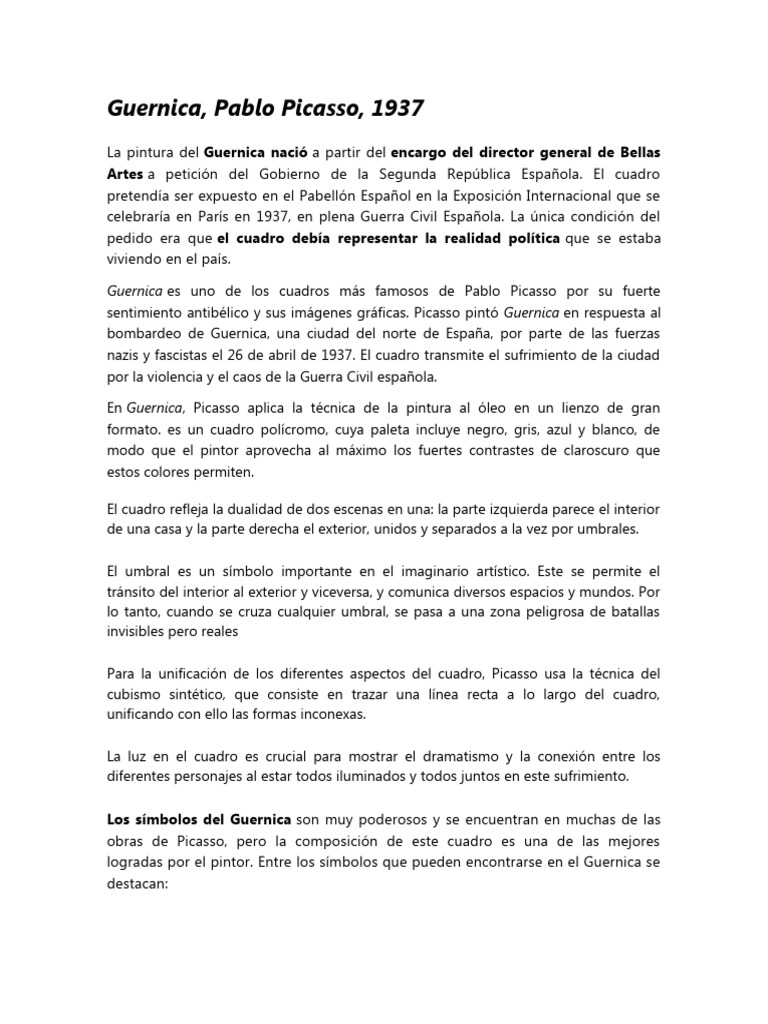 Guernica | PDF | Pinturas | Pablo Picasso