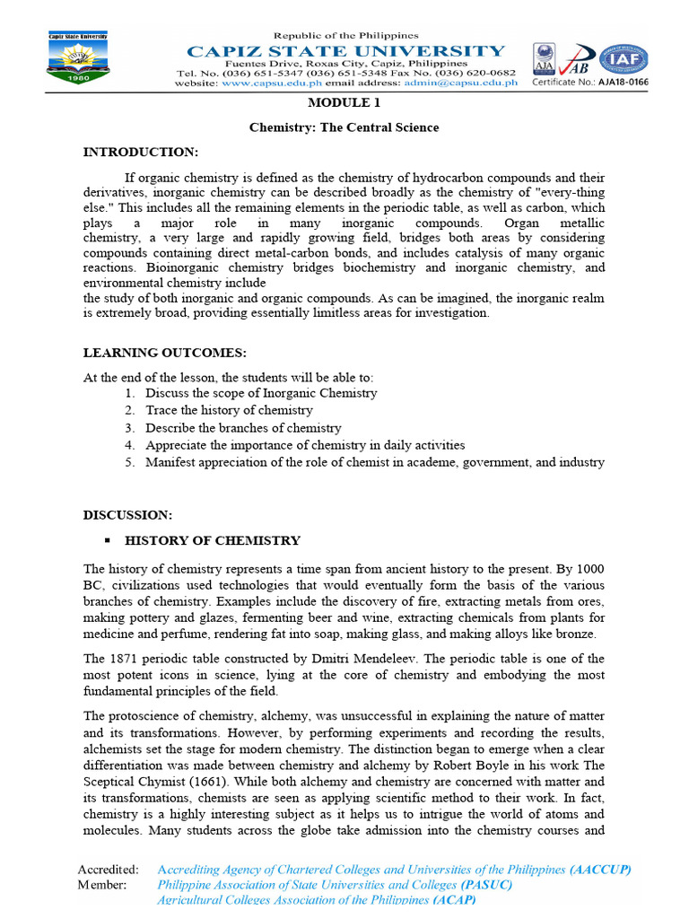 Module 1 | PDF | Chemistry | Physical Chemistry