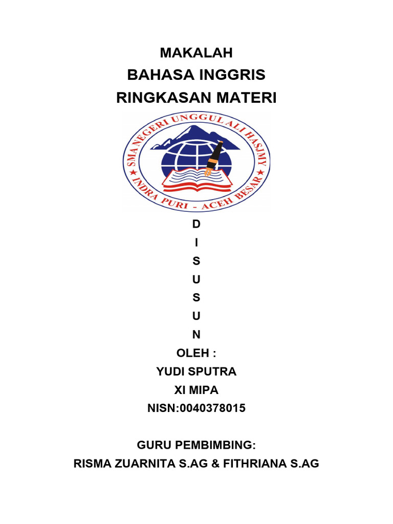 Cover Makalah Bahasa Inggris Bisa Di Edit | PDF