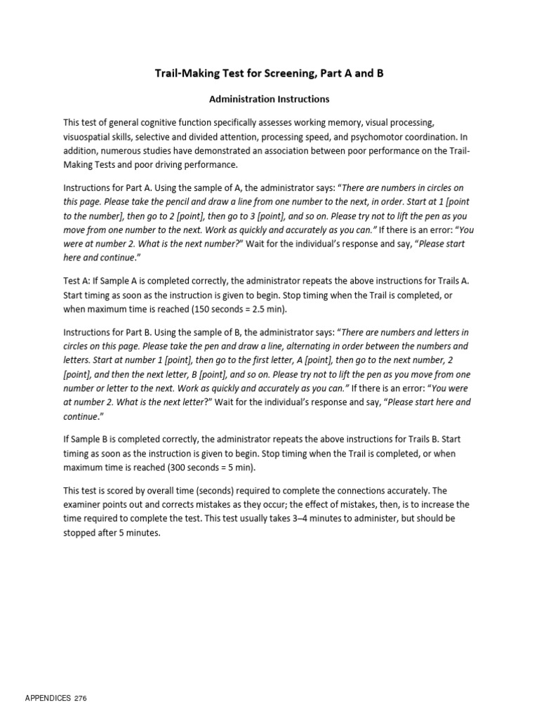 Trail Making Test 4 The Dition | PDF | Brain | Behavioural Sciences