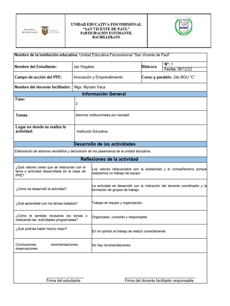 Bitacoras | PDF | Salón de clases | Iniciativa empresarial