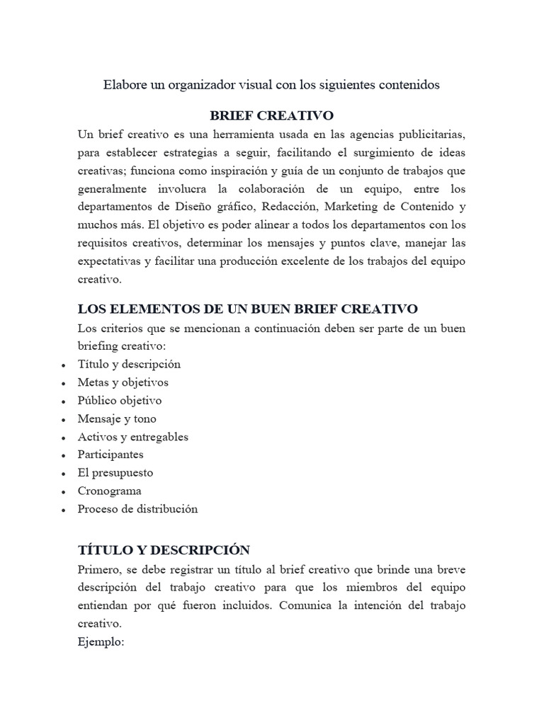 Elaboración de Brief Creativo | PDF | Publicidad | Marketing
