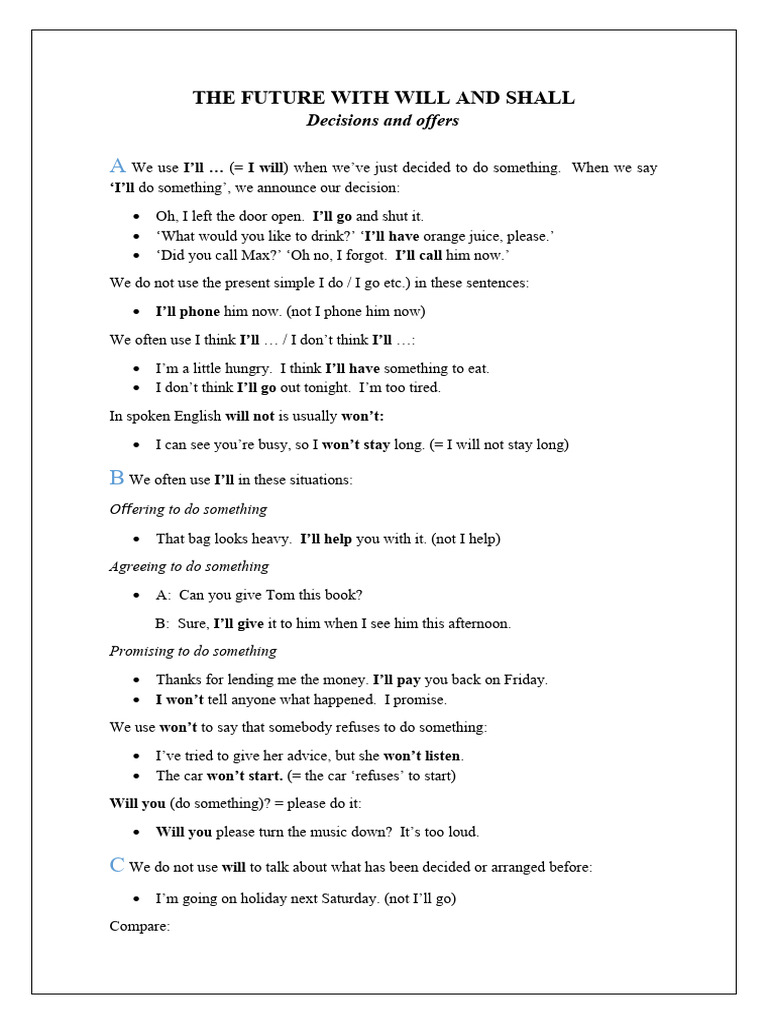 Mastering 'Will' and 'Shall' Usage | PDF