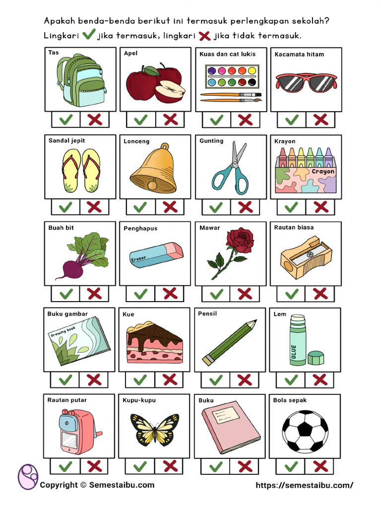 Melingkari Alat Sekolah-Kel. A | PDF