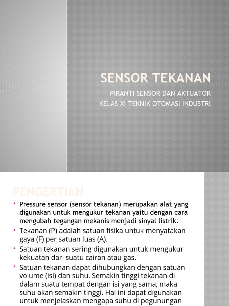 Jenis dan Fungsi Sensor Tekanan | PDF