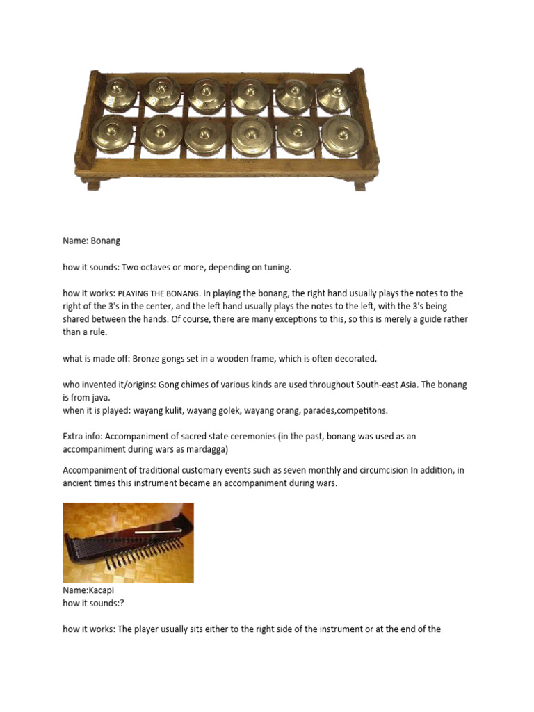Indonesian Instruments | PDF | Musical Instruments | Music Production