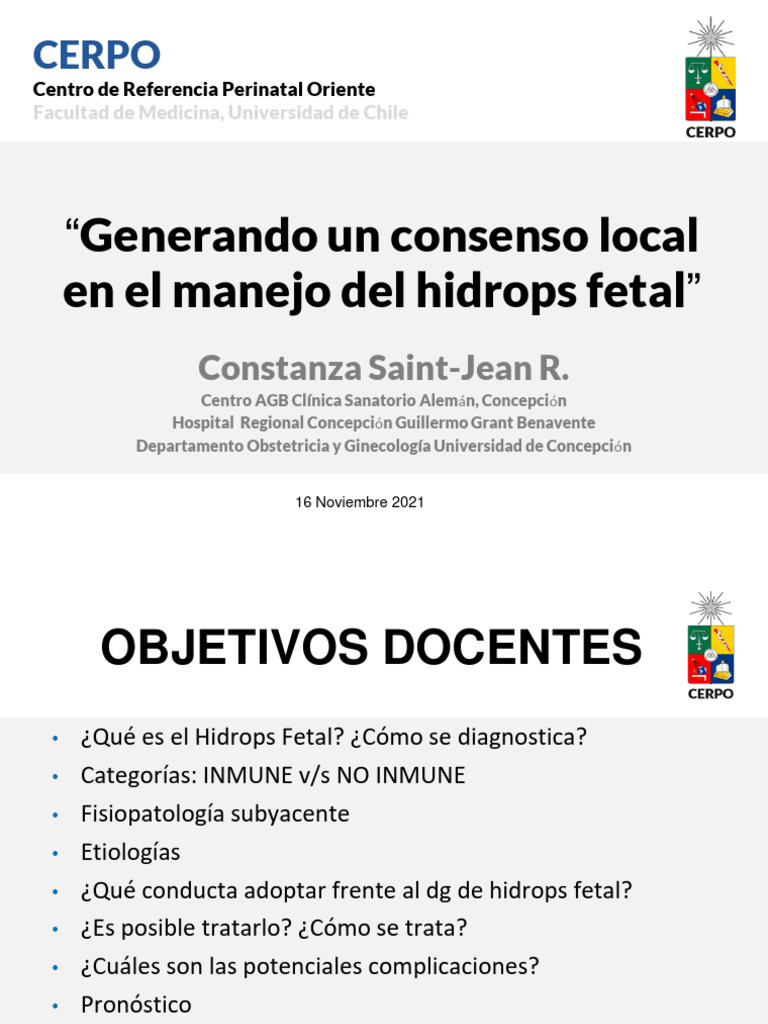 Hidrops Fetal Dra Constanza Saint Jean Riquelme Archivo | PDF | Feto ...
