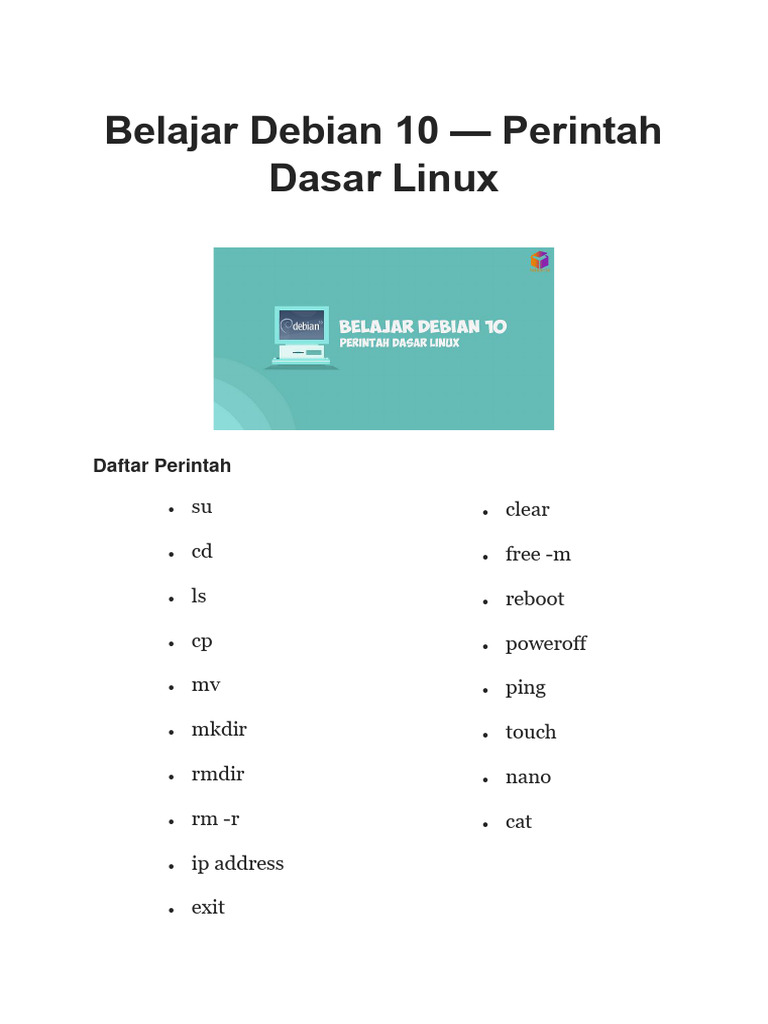 Perintah Dasar Debian 10 Linux | PDF