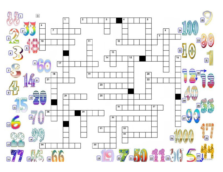 Tarea-Crucigrama Numeros | PDF