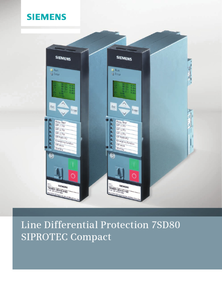 7sd80 Cable Differential Relay | PDF | Power Supply | Power Engineering